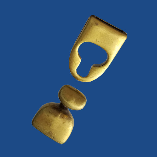 Antiqued Brass Plated Keyhole End Cap Set For 10 mm flat - The Leather ...